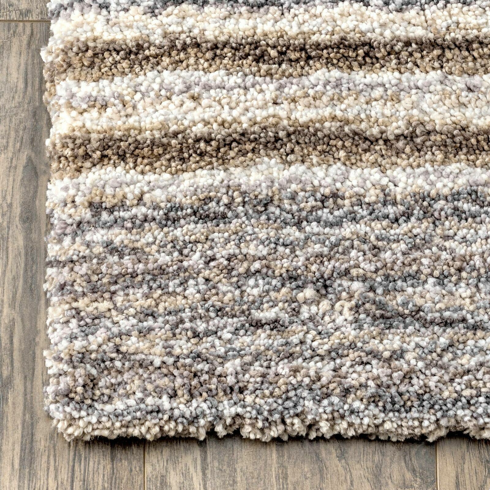 nuLOOM Drey Ombre Shag Area Rug in Beige Casual Striped Design | eBay