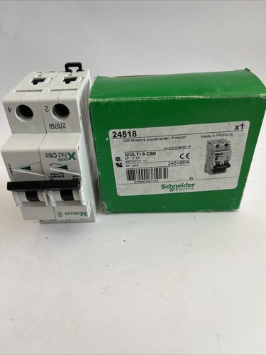Schneider Electric 24518 Circuit Breaker, Lug, C60N, 2Pole, 3A DIN Rail ...