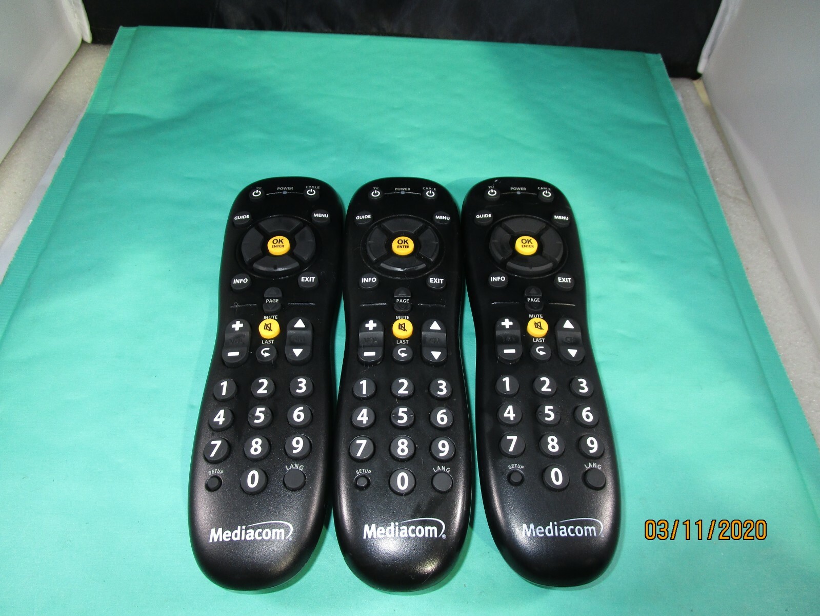 LOT OF 3 MEDIACOM Remote Control Black (URC-2068BC2-R) | eBay