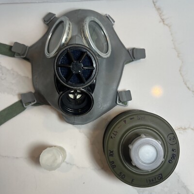 Vintage Gas Mask Gray/Green With Filter Military Army War - With ...