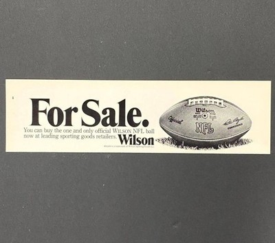 Original 1972 Wilson NFL Football Ad~Vintage Advertisement | eBay