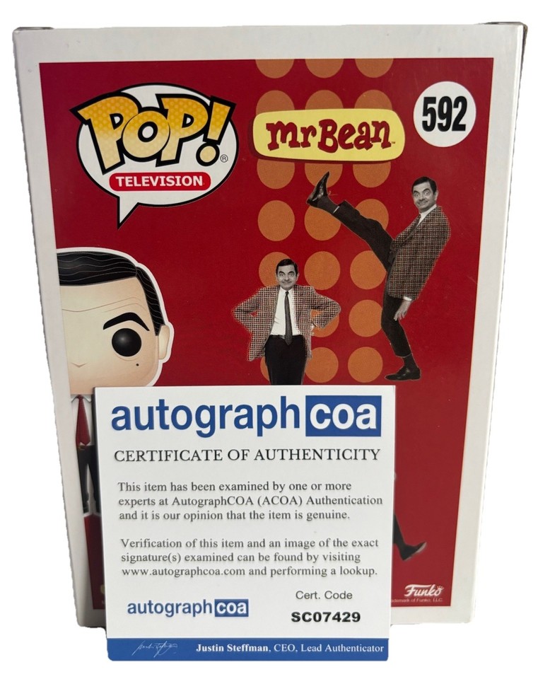 ROWAN ATKINSON Signed Rare “Mr Bean” Television Series Funko Pop! #592 ...
