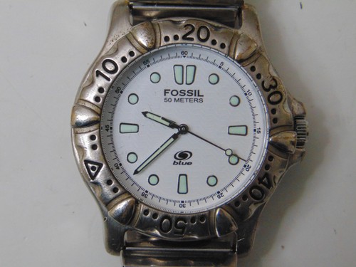 Fossil 50 Meters Blue Men's Watch AM-3073 - Works Great with New ...