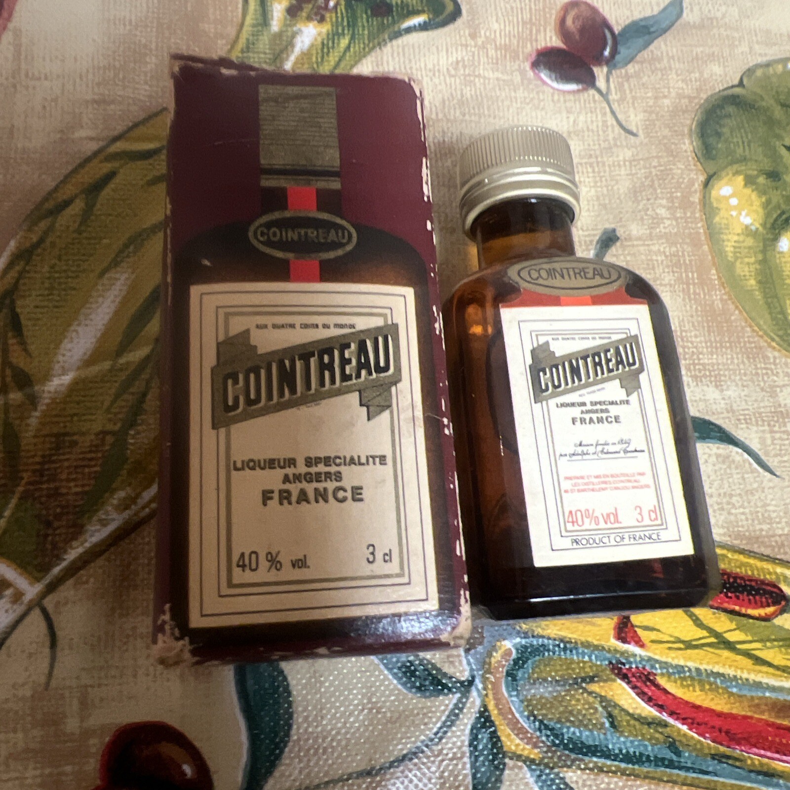 Vtg Liqueur Bottle COINTREAU made in France & Original Box Mini Empty ...