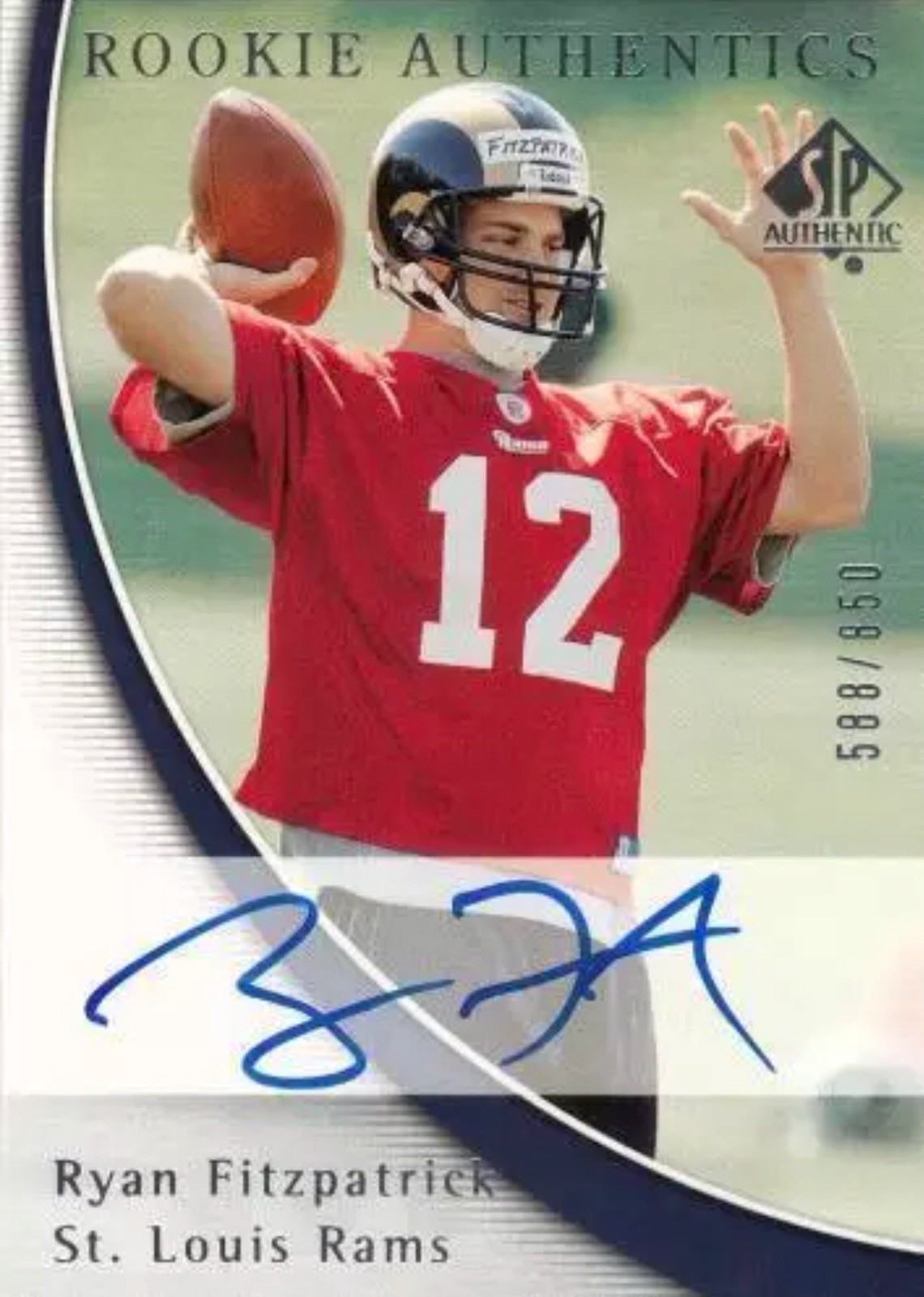 2005 SP AUTHENTIC RYAN FITZPATRICK SP AUTOGRAPH AUTO ROOKIE RC🔥🔥🔥🔥🔥🔥🔥🔥 ...