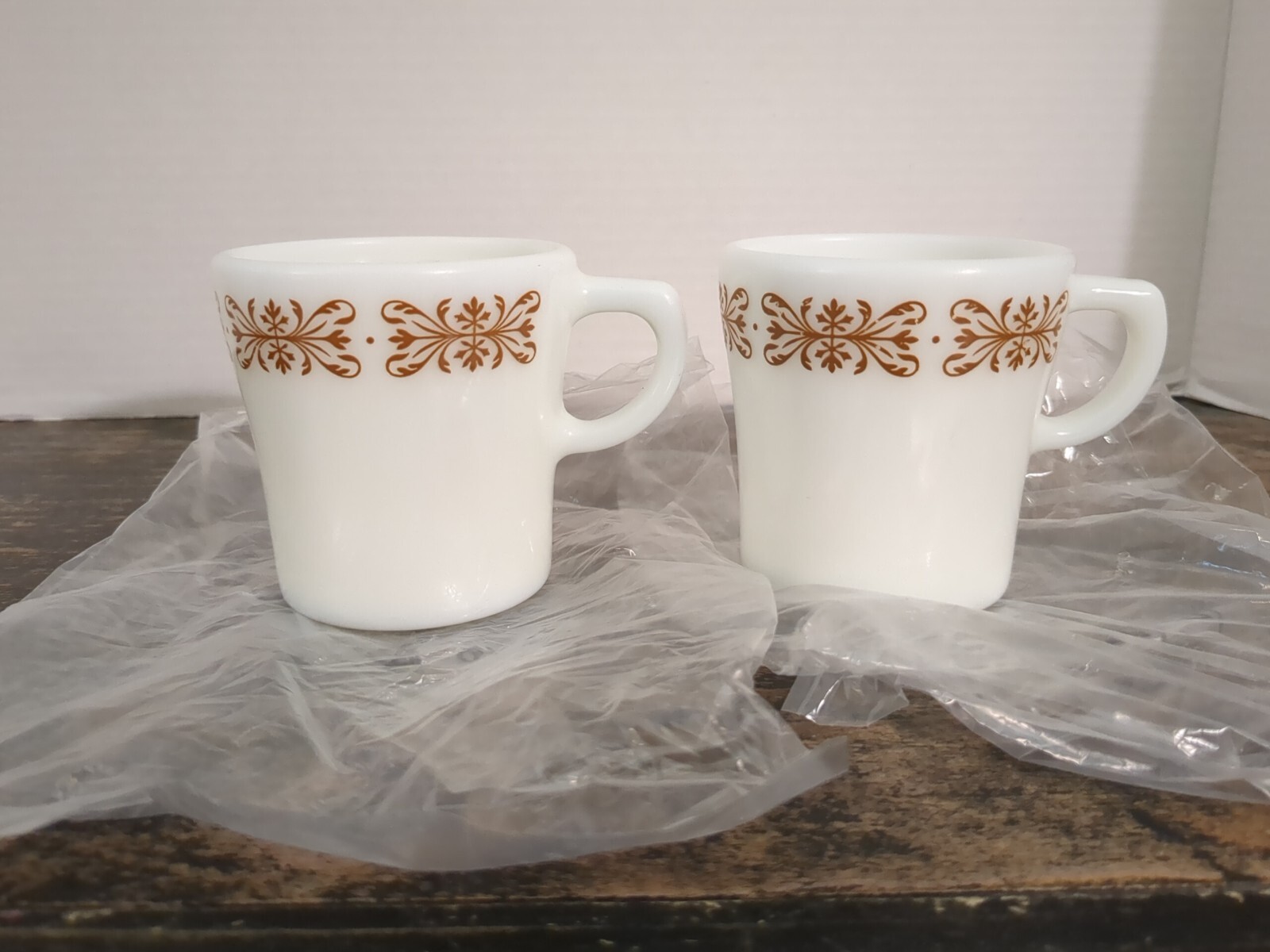 Vintage Pyrex White Milk Glass Coffee Cup Mug D Handle Set of 2 | eBay
