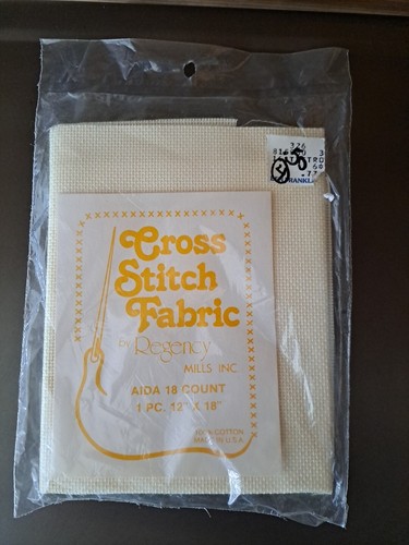 NOS REGENCY MILLS 18 count Aida 12 x 18" cross stitch fabrics ~ Ivory ...