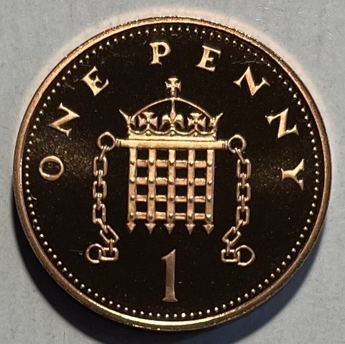Great Britain 1 Penny 1990 - Portcullis - Queen Elizabeth II - Proof | eBay