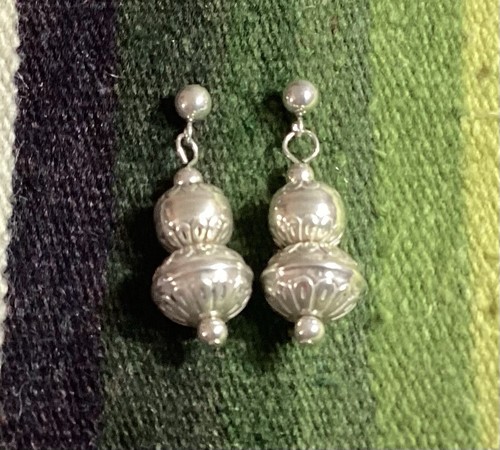Native American Sterling Silver Ball Bead Earrings | eBay