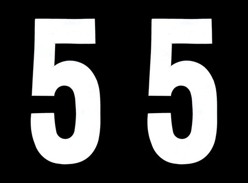 "#55" 7" Tall White "Extreme" Stick-On Race Numbers - 3 Pack | eBay