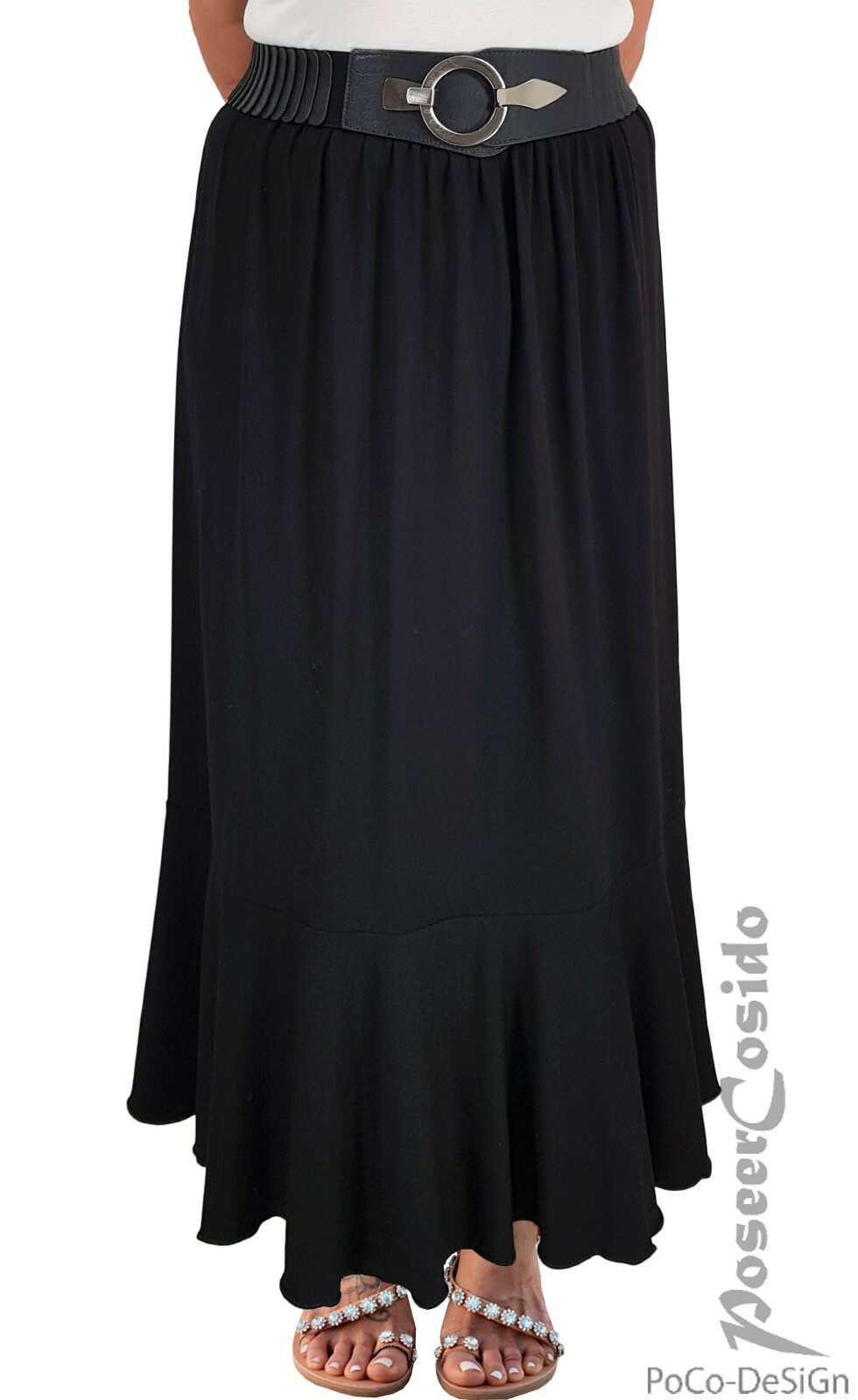 PoCo DeSiGn LAGENLOOK Godet-Rock schwarz 44 46 48 50 52 54 56 58 L XL ...