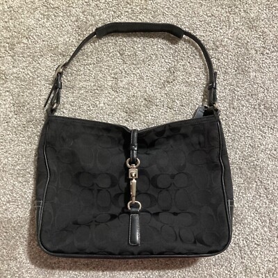 Vintage Y2K COACH 6091 Hampton Black Signature Canvas Buckle Clip ...