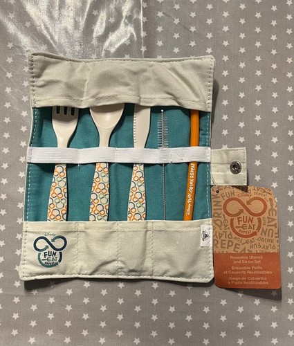 Disney Fun Eat Repeat Reusable Utensil & Straw Sets | eBay UK