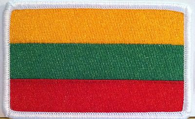 LITHUANIA Flag Military Patch With Hook Adhesive Fastener White Border ...