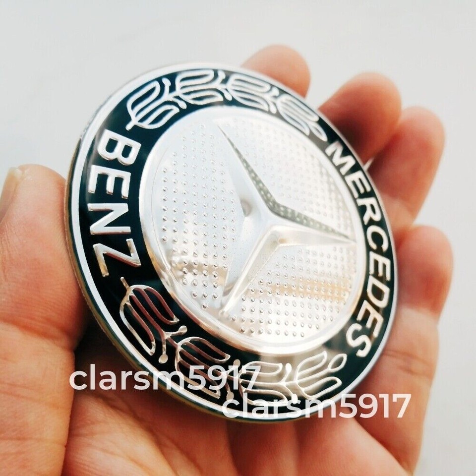 A Set of 4 Black 65mm Wreath Wheel Center Cap Stickers Decals For ...