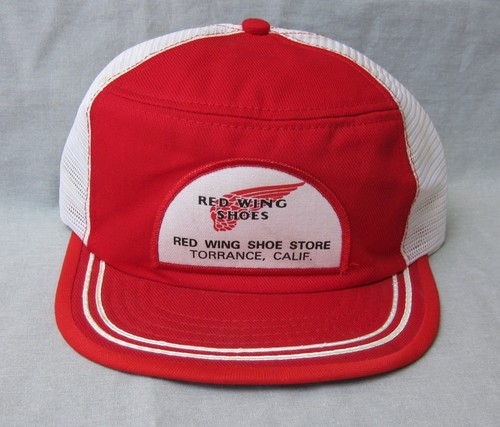 True Vintage RED WING SHOES Torrance CA Snapback MESH TRUCKER HAT Cap ...