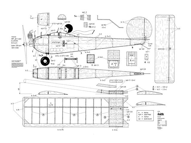 Aviette Sport Plane 32" RC Radio Control Model Airplane Printed Plans ...