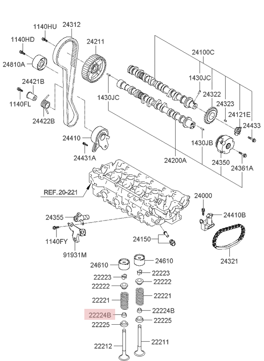 ⭐GENUINE⭐Valve Stem Seal Kit for 93-02 Hyundai Accent 1.5L SOHC 12V ...
