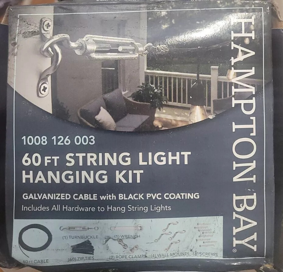 HAMPTON BAY 60 ft. String Light Installation Hardware Kit F2 | eBay