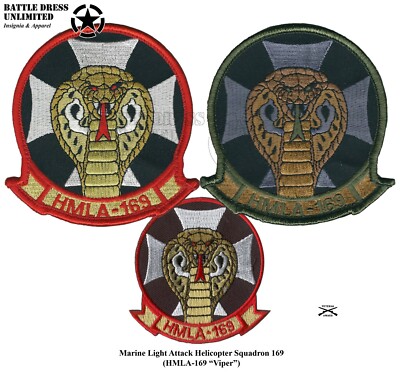 Light Attack Helicopter Squadron 169 Patch (HMLA-169 "Vipers" USMC ...