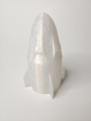 3D Printed 1/80 SpaceX Dragon Capsule 4" Clear PLA Plastic Made in USA ...