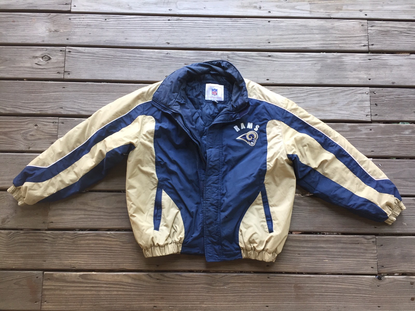 Nfl St. Louis Rams Navy Blue/Gold Bomber Jacket, Mens Size Large | eBay