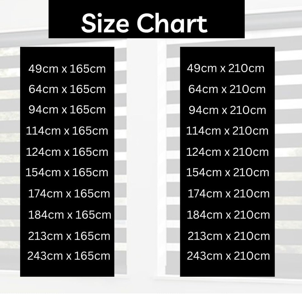 Zebra Vision Window Roller Blind Easy Fit 165cm-210cm Drop Day and ...