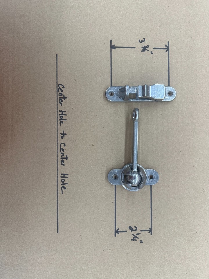 Black Aluminum Ball Socket Door Hold Latch Catch Trailer RV 4", 6", or ...