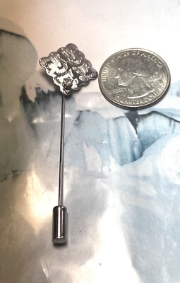 Vintage Silver-Tone Textured Stick Pin, with clear Rhinestone | eBay