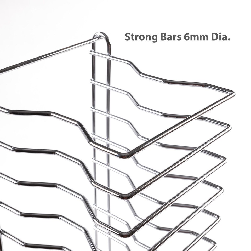 Pizza Pan Rack 15-Slot Shelf Stack for Stacking Thin Pans Trays ...