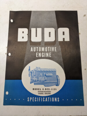 BUDA SUPERCHARGED DIESEL SPECIFICATIONS SALES ENGINE 8-DCS-1125 1948 AD ...