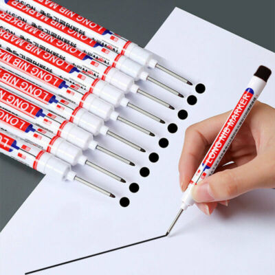 10pcs 20mm Long Nib Nose Reach Head Permanent Ink Marker Pens Fine Tip ...
