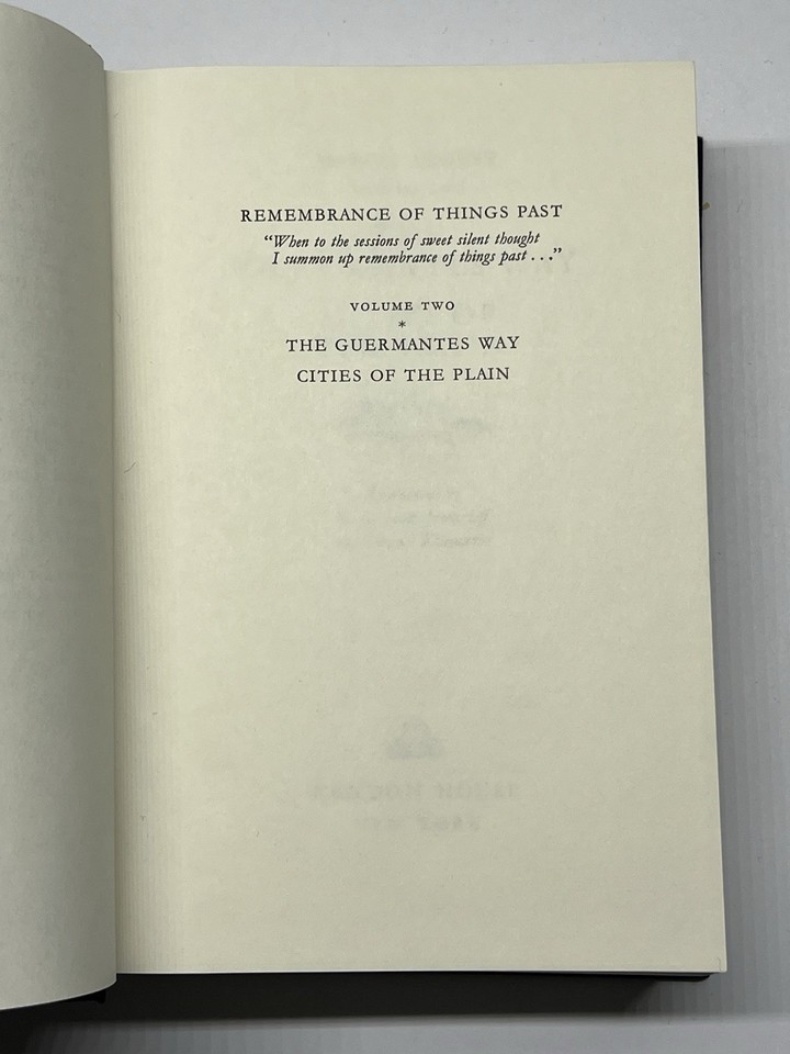 Remembrance of Things Past Marcel Proust 1981 3-Volume Set Random House ...