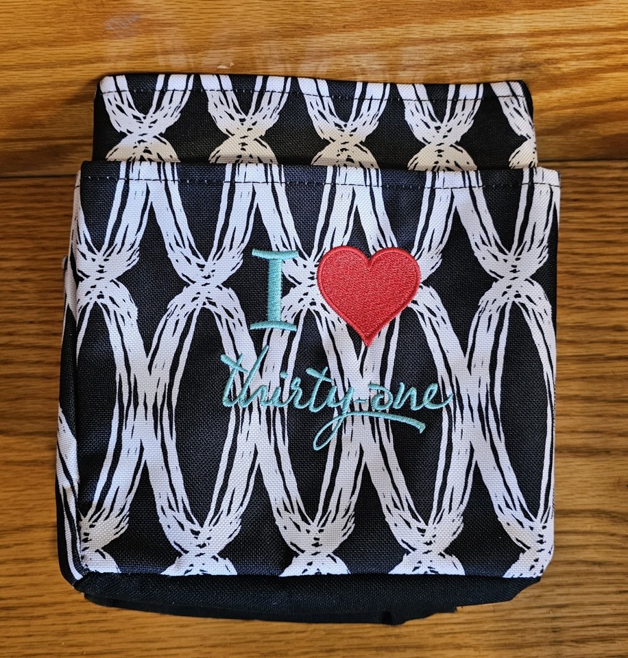 THIRTY-ONE Bag Creative Caddy Tote 4 Pockets Black & White 7" Base | eBay