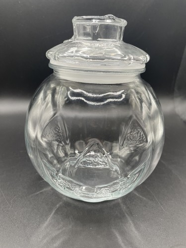VTG Libbey Clear Glass Pumpkin Canister W/ Lid Candy Jar-Halloween ...