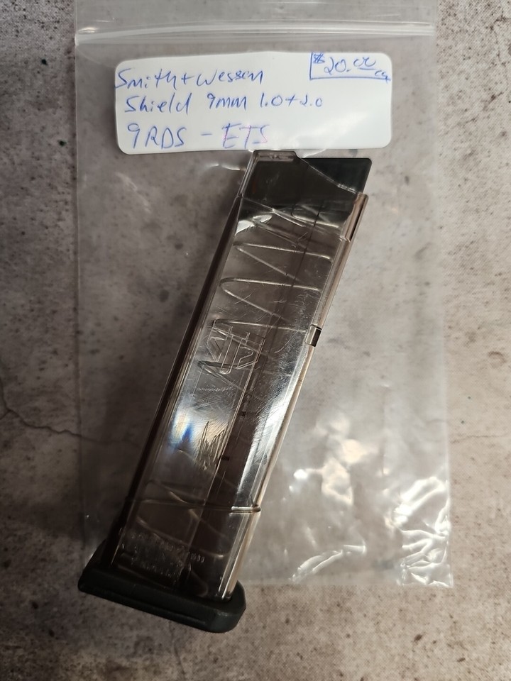 1 x Smith & Wesson M&P Shield 1.0 & 2.0 9mm 9 Round Magazine - ETS S&W ...