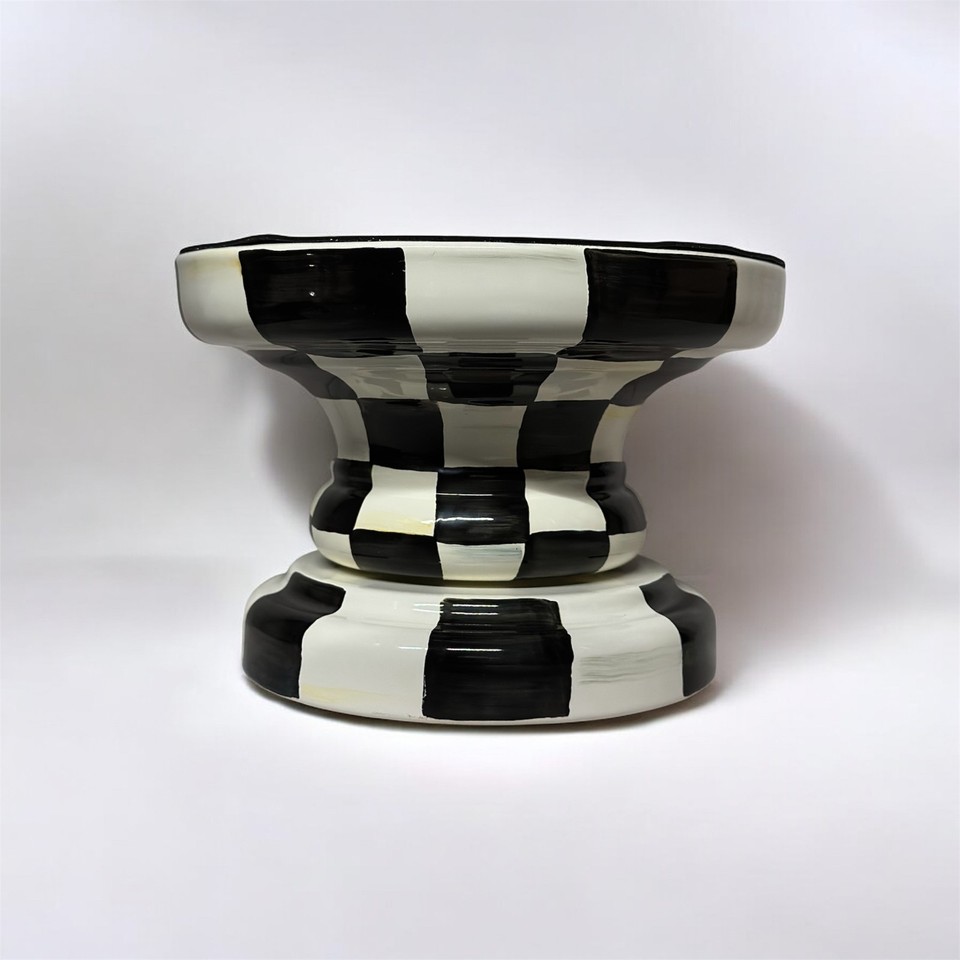 MacKenzie-Childs Courtly Check Pedestal Stand / Display Stand | eBay