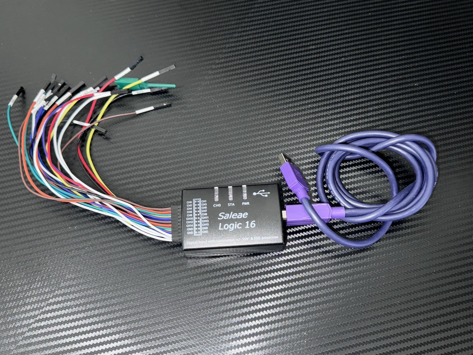 SALEAE Mini 16 Logic Analyzer USB 100M Max Sample Rate 16CH 1.1.34 USA ...