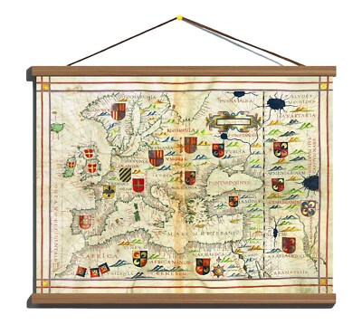 Reproductions - Manuscript Atlas Poster Of Antique Map