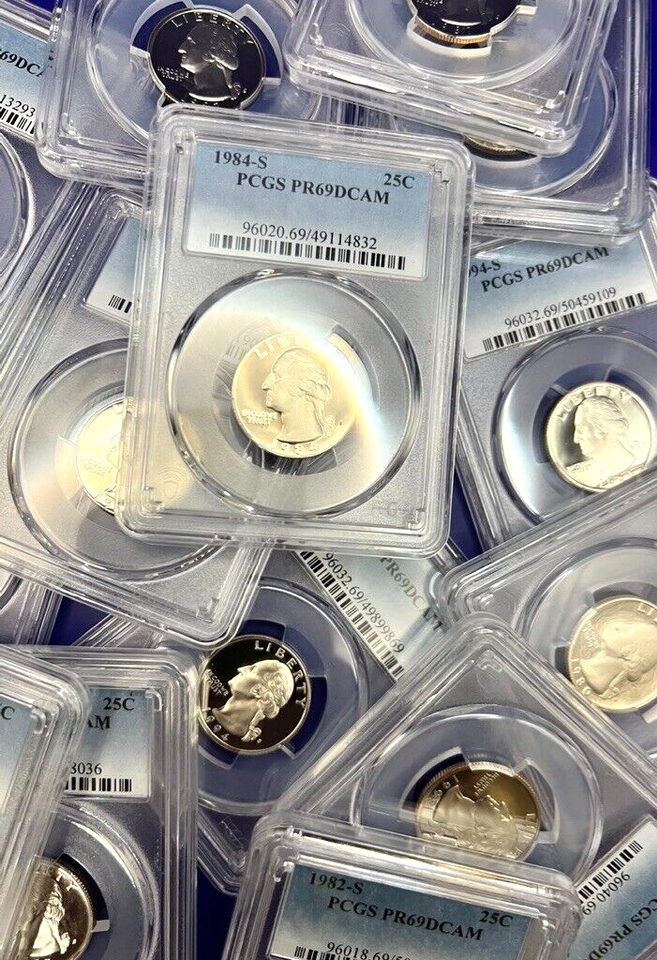 🔥 {LOT OF 20} - PCGS Graded Washington Quarter PR69DCAM PROOF 25c Coins ...