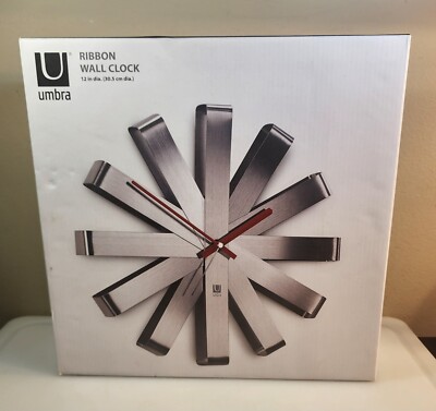 Umbra Ribbon Modern 12-inch, Battery Operated Quartz Movement ...
