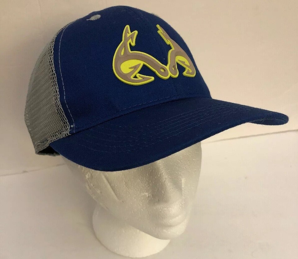 Q3 Hat Realtree Realtree Logo Blue with Gray Mesh Back Fishing Cap RARE ...