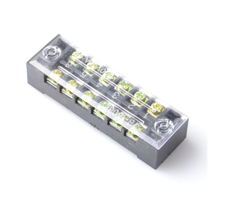 10Pcs Dual Row 6 Position Covered Screw Terminal Block Strip 600V 15A ...