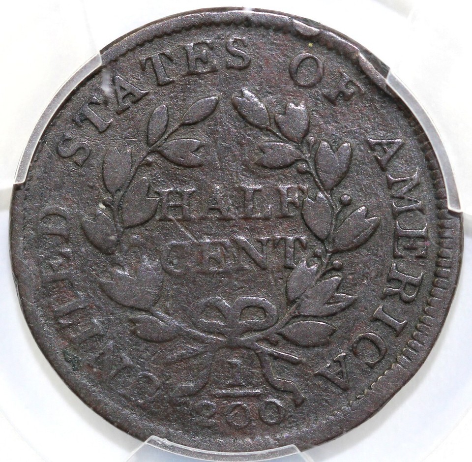 1802/0 1/2c C-2 Reverse of 1802 Draped Bust Half Cent PCGS VG Detail ...