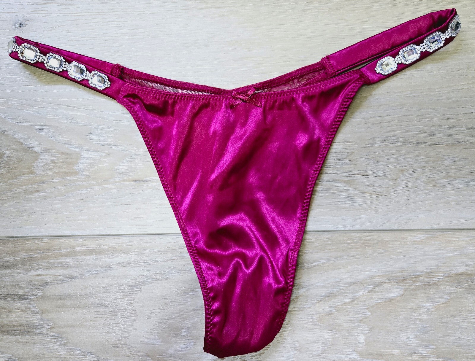 Victoria's Secret Dream Angels Satin Shine Jeweled Strap Thong Panties ...