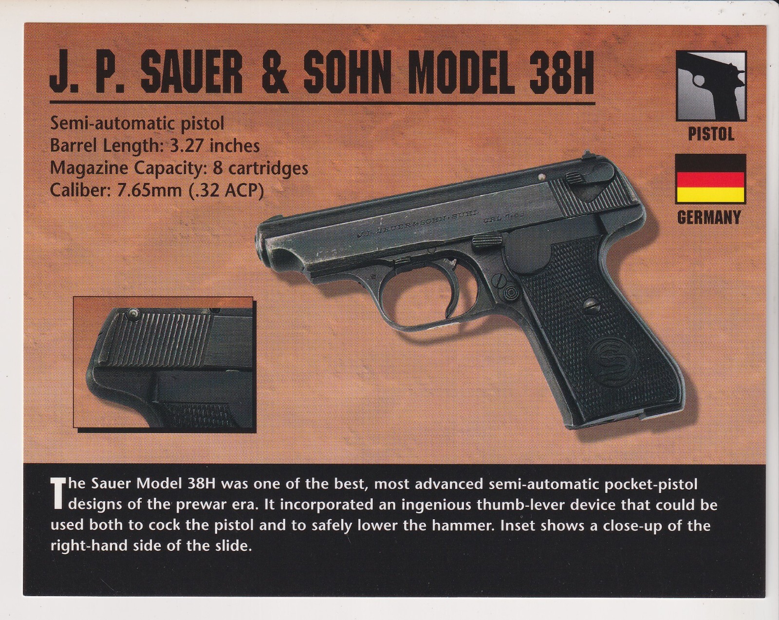 J.P. SAUER & SOHN MODEL 38H Pistol Handgun Atlas Classic Firearm PHOTO ...