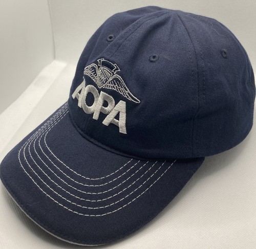 AOPA Slideback Baseball Hat Cap Blue One Size Adjustable Embroidered | eBay