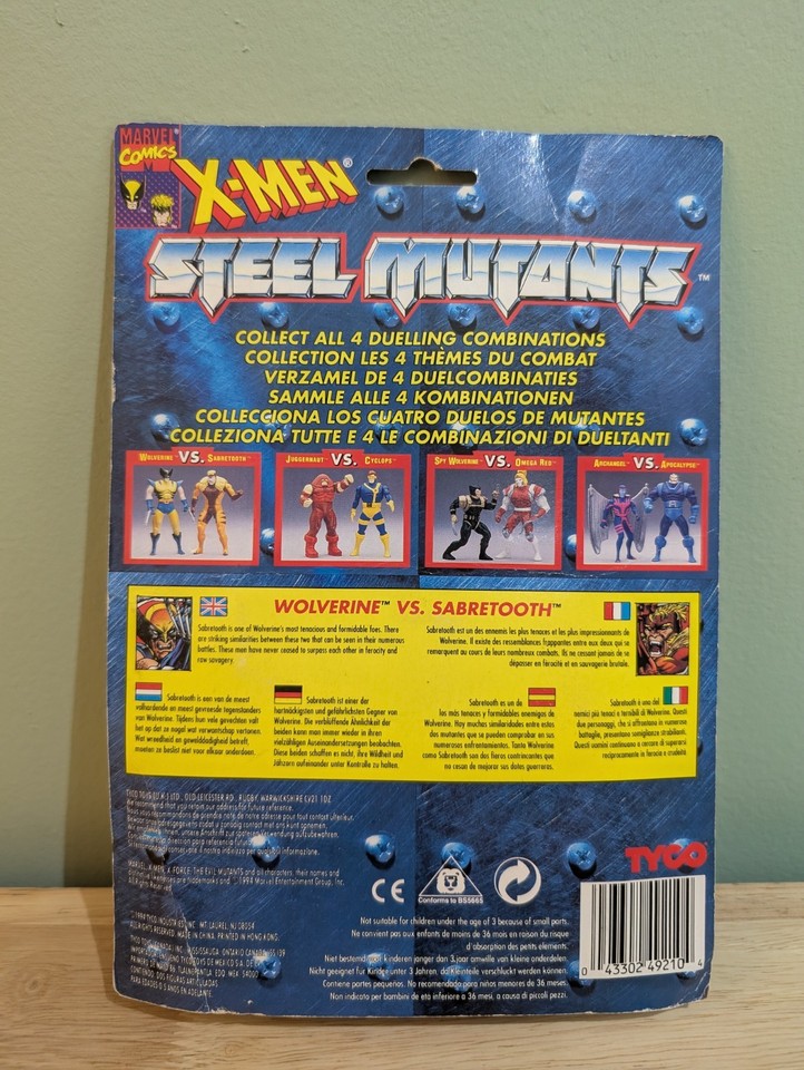 Wolverine Vs Sabretooth, X-Men Steel Mutants. Tyco 1994 Vintage Sealed ...