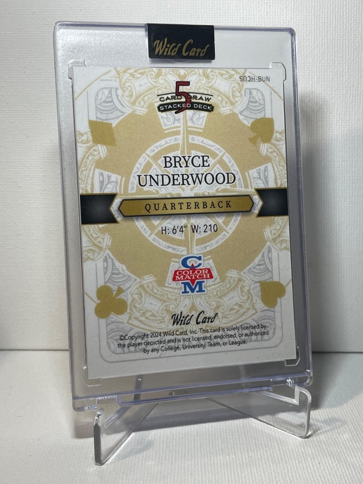 Bruce Underwood 2025 Wild Card 5 Card Draw JACKPOT 1/1 Laser Holo Color ...