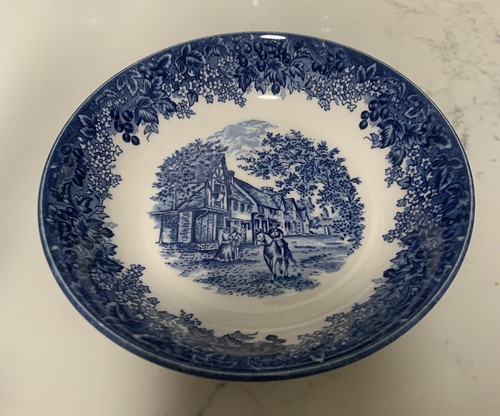 Vintage Wedgwood Queen's Ware Bowl Romantic England Chiddingstone Kent ...